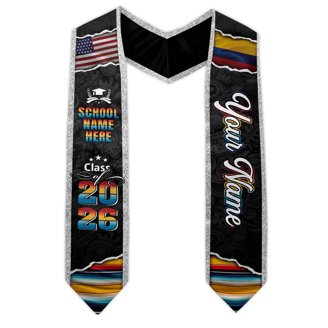 Custom Colombians Graduation Sash, Custom Colombians American Flag ...