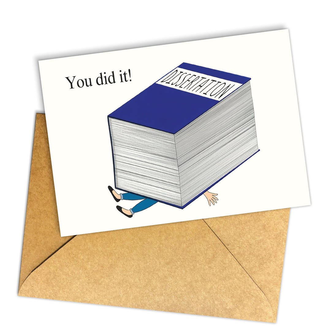 Funny Graduation Card for Phd Students – You Did It Dissertation Humor ...