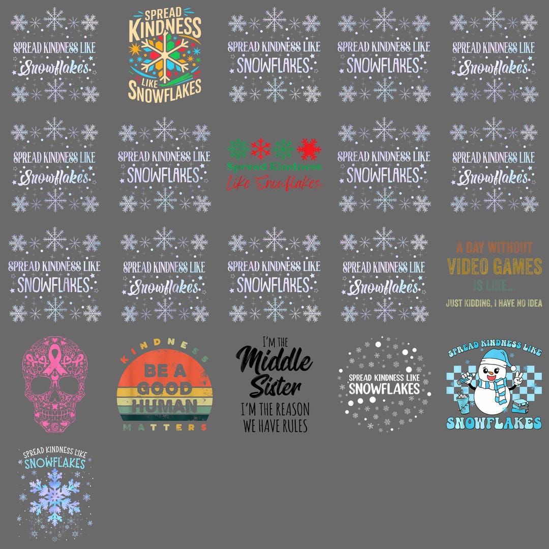 Spread Kindness Like Snowflakes Christmas PNG, Funny Sarcastic Holiday ...