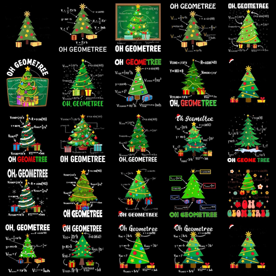 Geometry Math Teacher Oh Geometree PNG, Funny Science Holiday Christmas ...