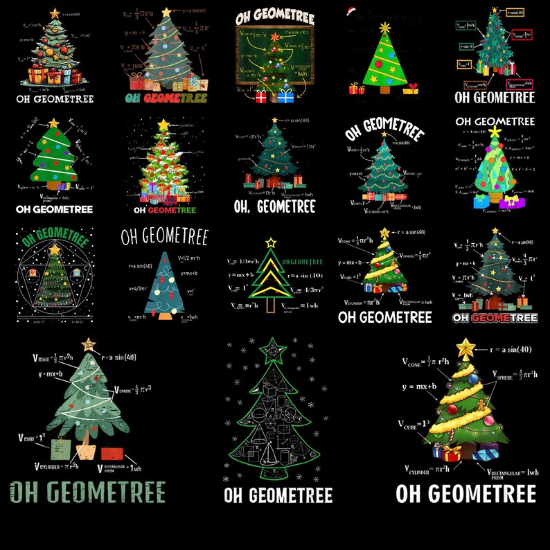Geometry Math Teacher Oh Geometree PNG, Funny Science Holiday Christmas ...