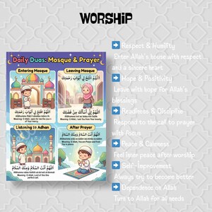 Islamic Daily Routine and Dua Poster: Muslim Dhikr Wall Art - Etsy
