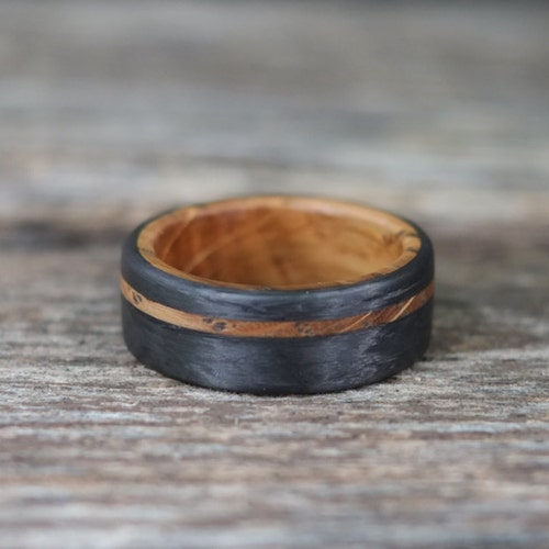 Whiskey Barrel Ring Oak and Carbon Fiber Ring - Etsy