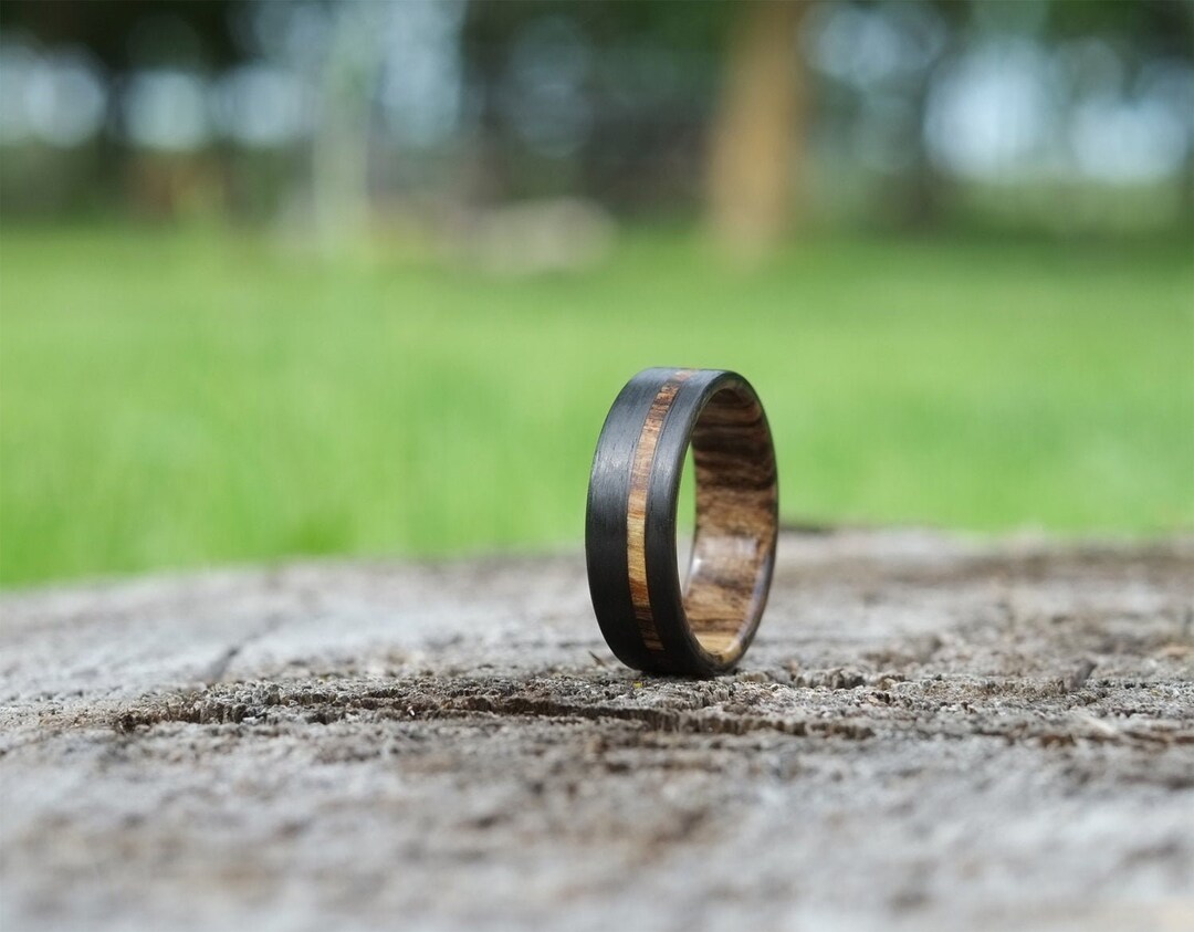 Maple Wood Ring Bound in Carbon Fiber - Etsy