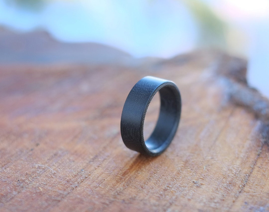 Black Wedding Band - Canvas Micarta - Non Conductive Electricians Ring ...