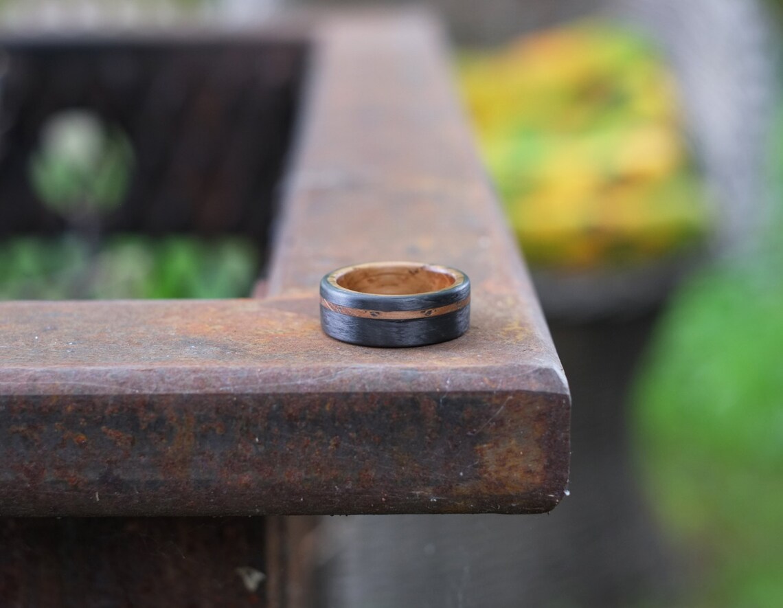 Whiskey Barrel Ring Oak and Carbon Fiber Ring - Etsy