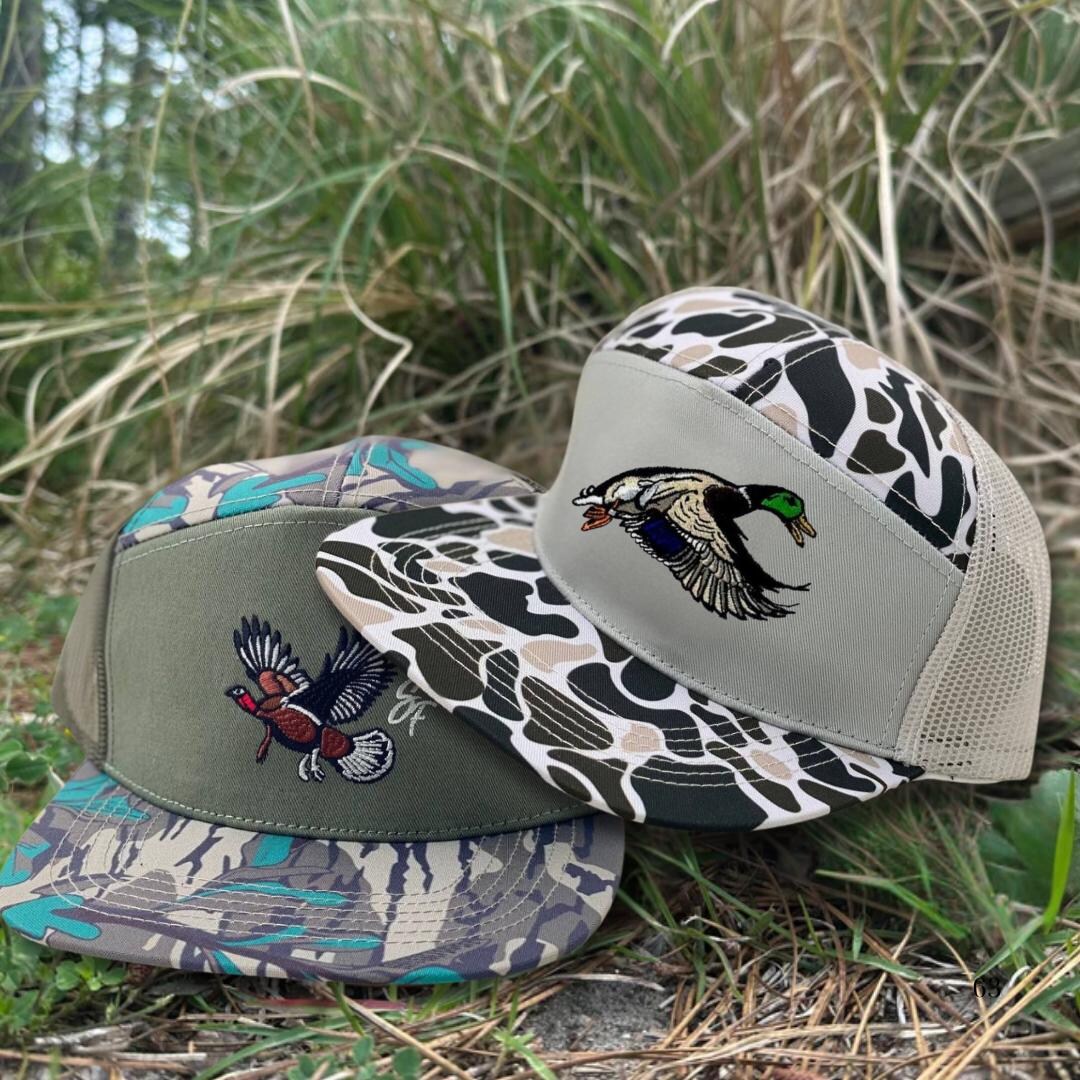 Mallard and Wood Duck Embroidery Snapback, Camo Duck Hunting Trucker ...