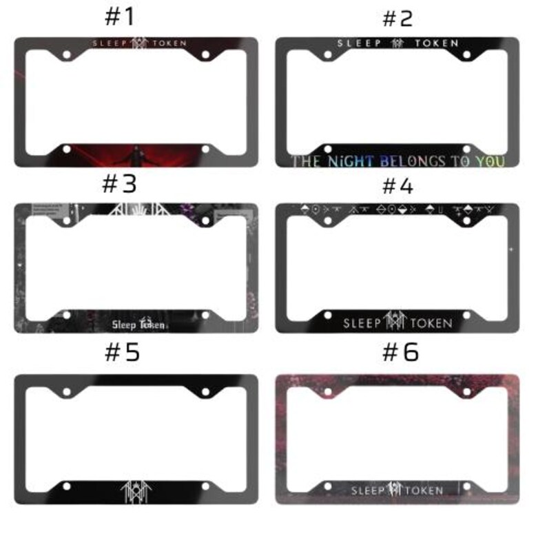 Sleep Token License Plate Frame Dark Minimalist Gothic Car Frame Metal ...