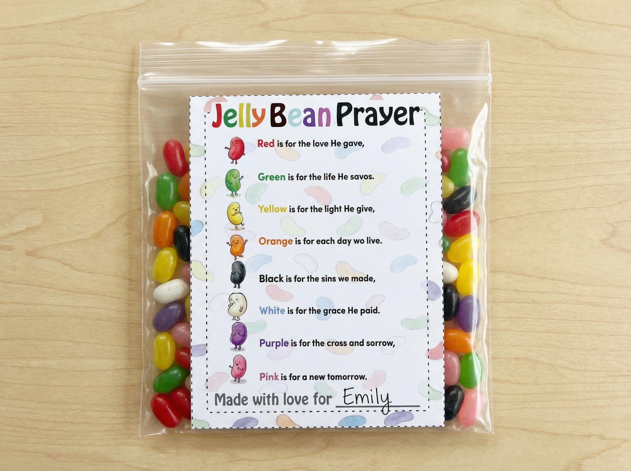 Jelly Bean Prayer Printable for Kids Christian Easter Activity Faith ...