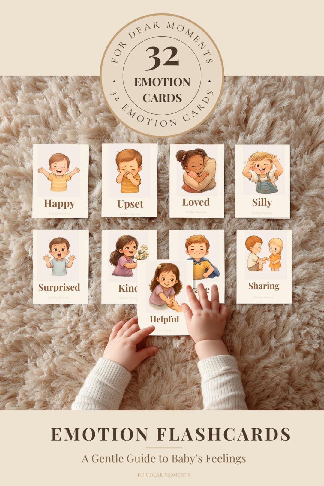 Printable 32 Emotion Flashcards for Kids Feelings Cards for Toddlers ...