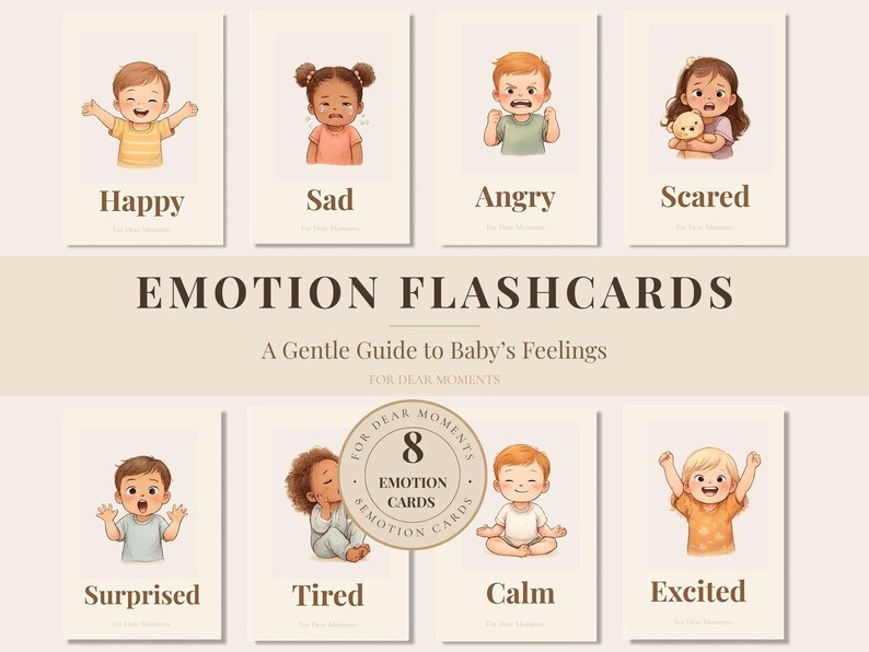 Printable Emotion Flashcards for Kids – 8 Feelings Cards + Bonus ...