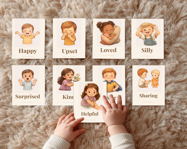 Printable 32 Emotion Flashcards for Kids Feelings Cards for Toddlers ...