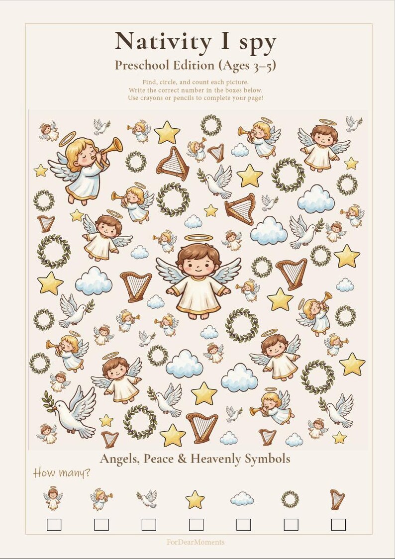 Nativity I Spy Printable Nativity I Spy Game Preschool Nativity ...