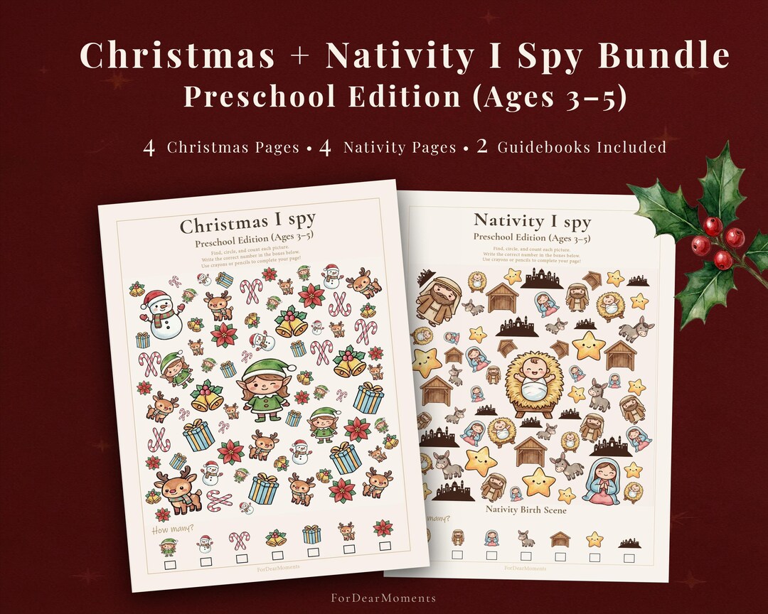 Christmas I Spy Printable Christmas I Spy Preschool Nativity I Spy Game ...