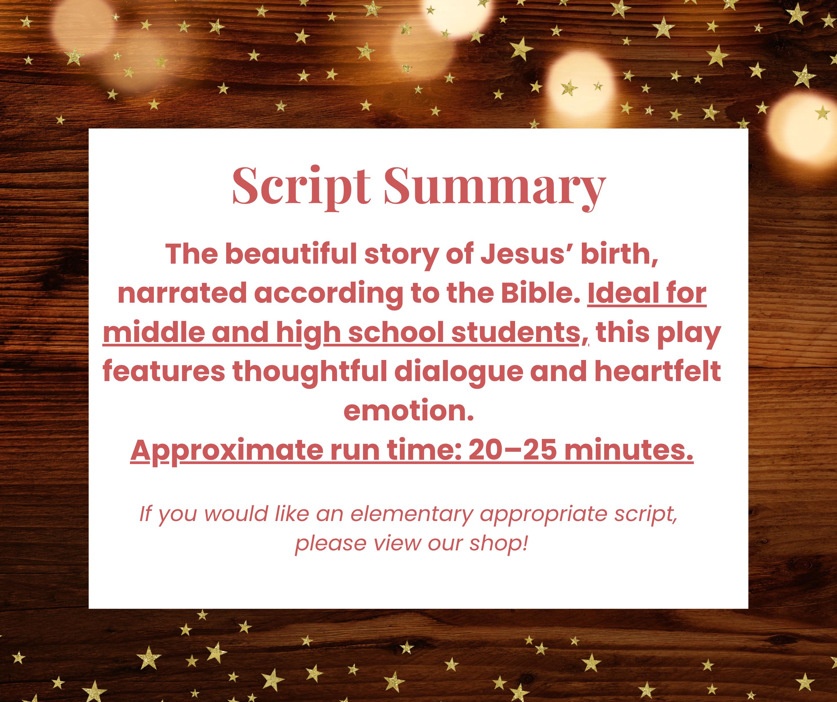 The Nativity Play Script for Youths, Church Christmas Program ...
