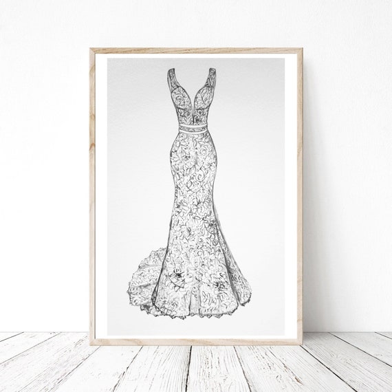 Mermaid Wedding Dress Sketch