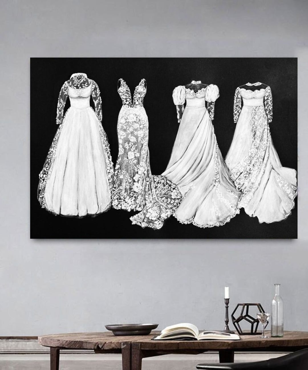 Generations Wedding Illustration Custom Gift Grandmother, Daughter Art ...