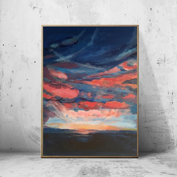 Coral Navy Wall Art - Etsy