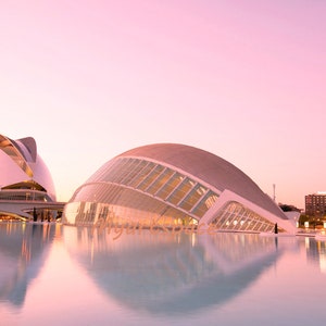 Pink Sunset Valencia City Print Blush Pink Blush Prints Wall - Etsy