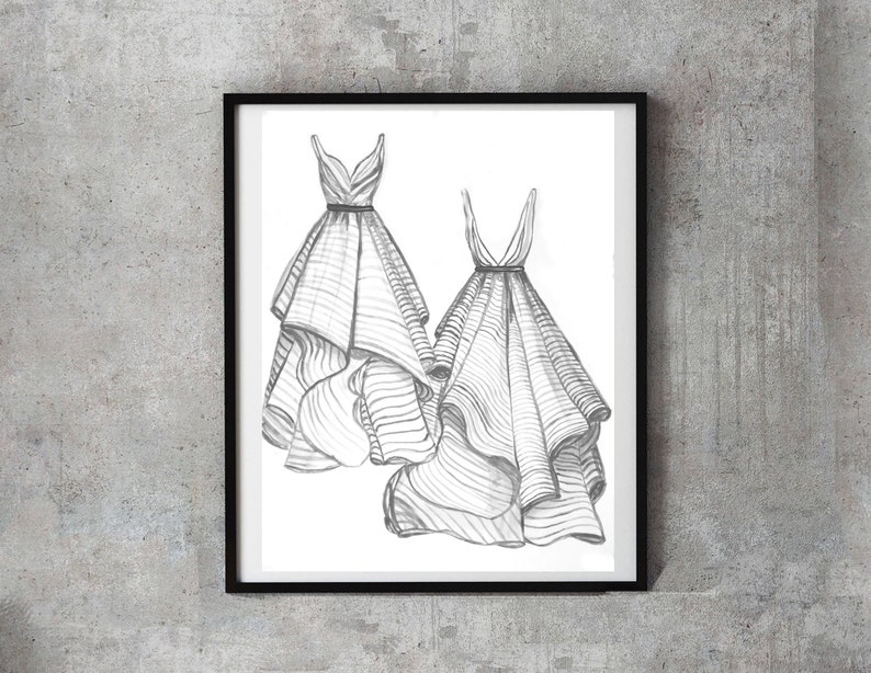 Wedding Dress Sketch BACK and FRONT Gift for Wife Wedding - Etsy