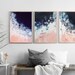 Blush Pink Navy Nautical Set of 3 Navy Blue Abstracts Ocean - Etsy