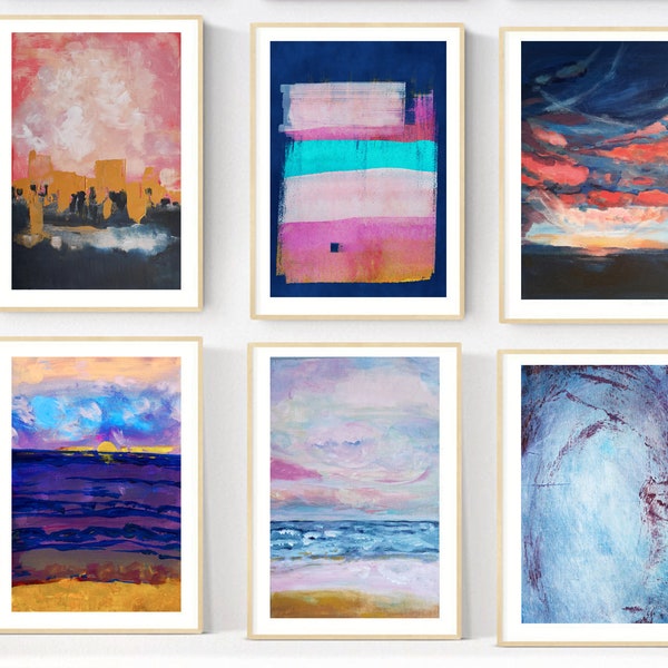 Coral Navy Wall Art - Etsy