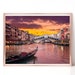 Sunset Venice Print, Pink Orange City Print, Rialto Bridge, Italy Wall ...