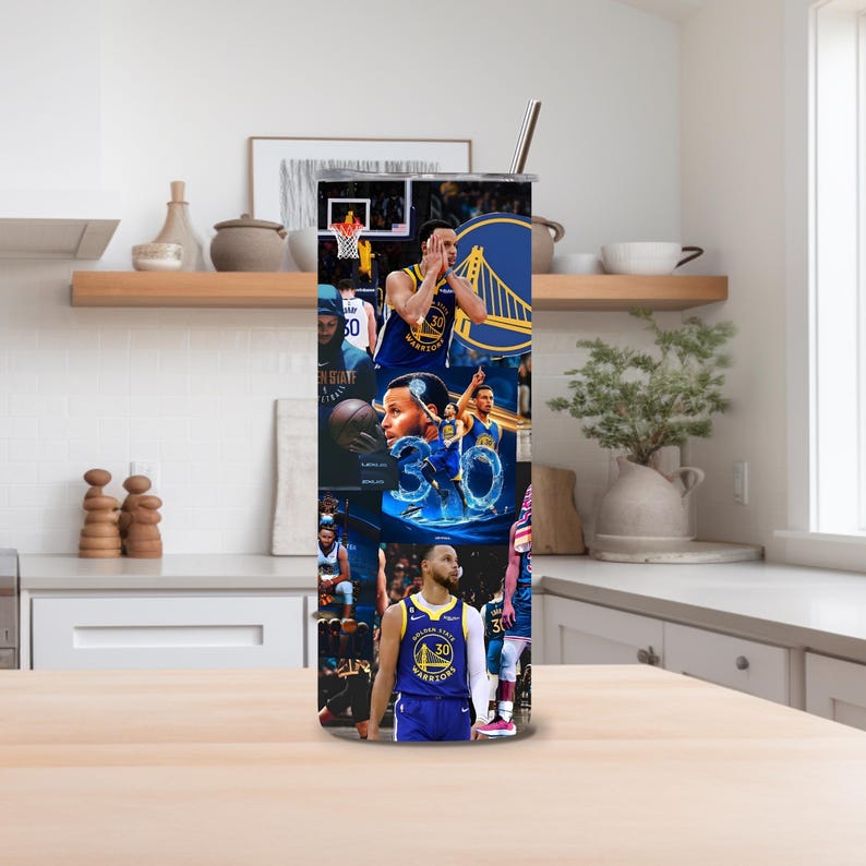 Stephen Curry Tumbler Wrap | Blue & Yellow Sports Theme (digital ...