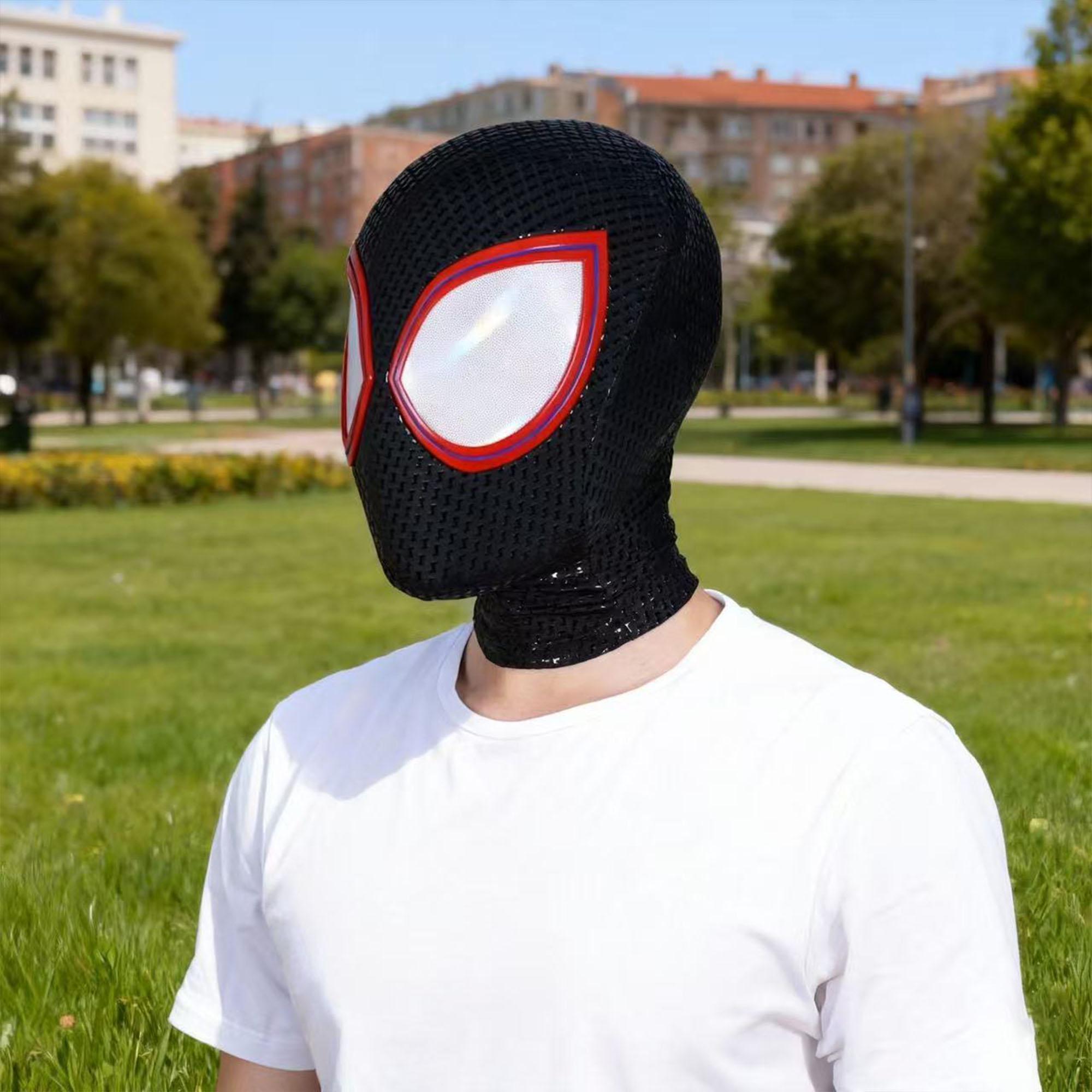 Custom Spiderman Version Miles Morales Cosplay Mask With Magnetic ...