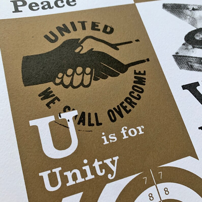 Alphabet A to Z Poster in Bronze. Fun Urban Style Kids Nursery - Etsy