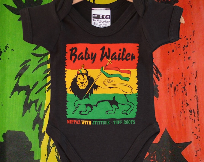 Reggae 'baby Wailer' Baby Grow. Rasta Roots Style Onesie. Cool Jamaica ...