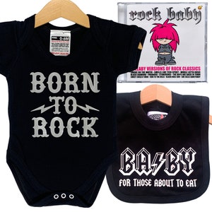Rock Baby Gift 'born to Rock' Bodysuit Onesie Babygrow. Fun Alternative ...