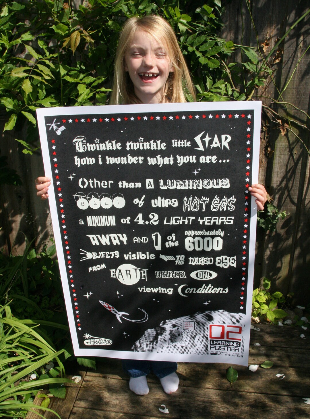 Space Poster for Kids 'twinkle Twinkle Little Star' Wall Art Screen ...