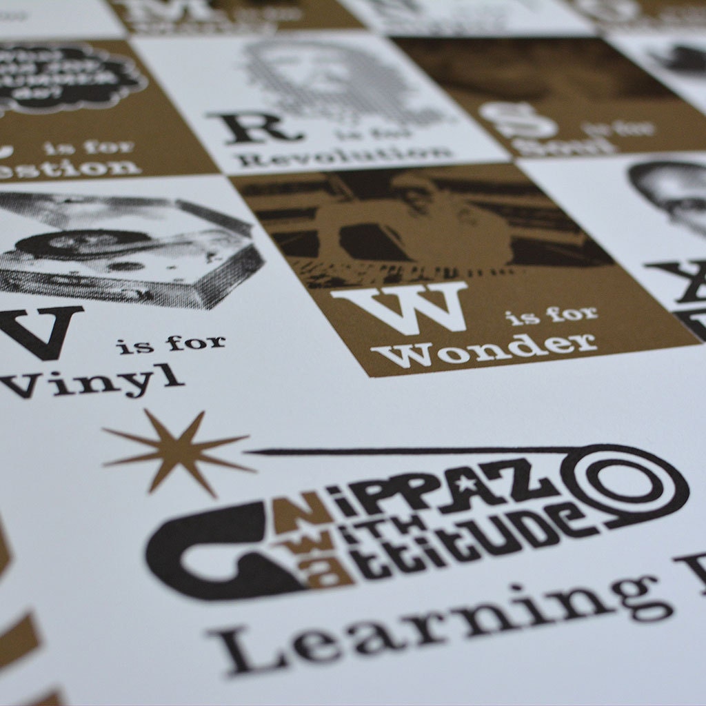 Alphabet A to Z Poster in Bronze. Fun Urban Style Kids Nursery - Etsy