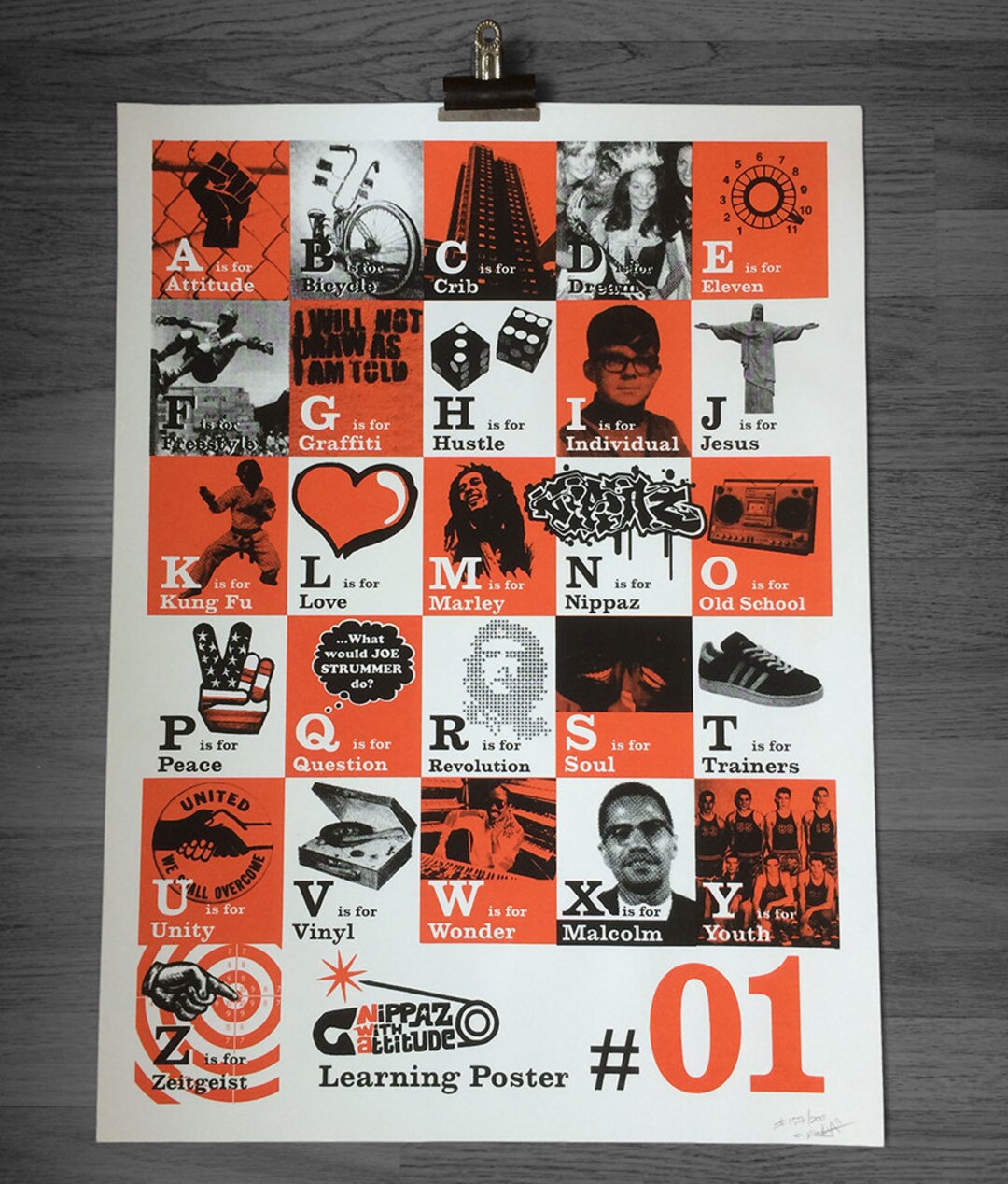 A-Z Kids Alphabet Poster in Dark Orange. Fun Letters Nursery - Etsy