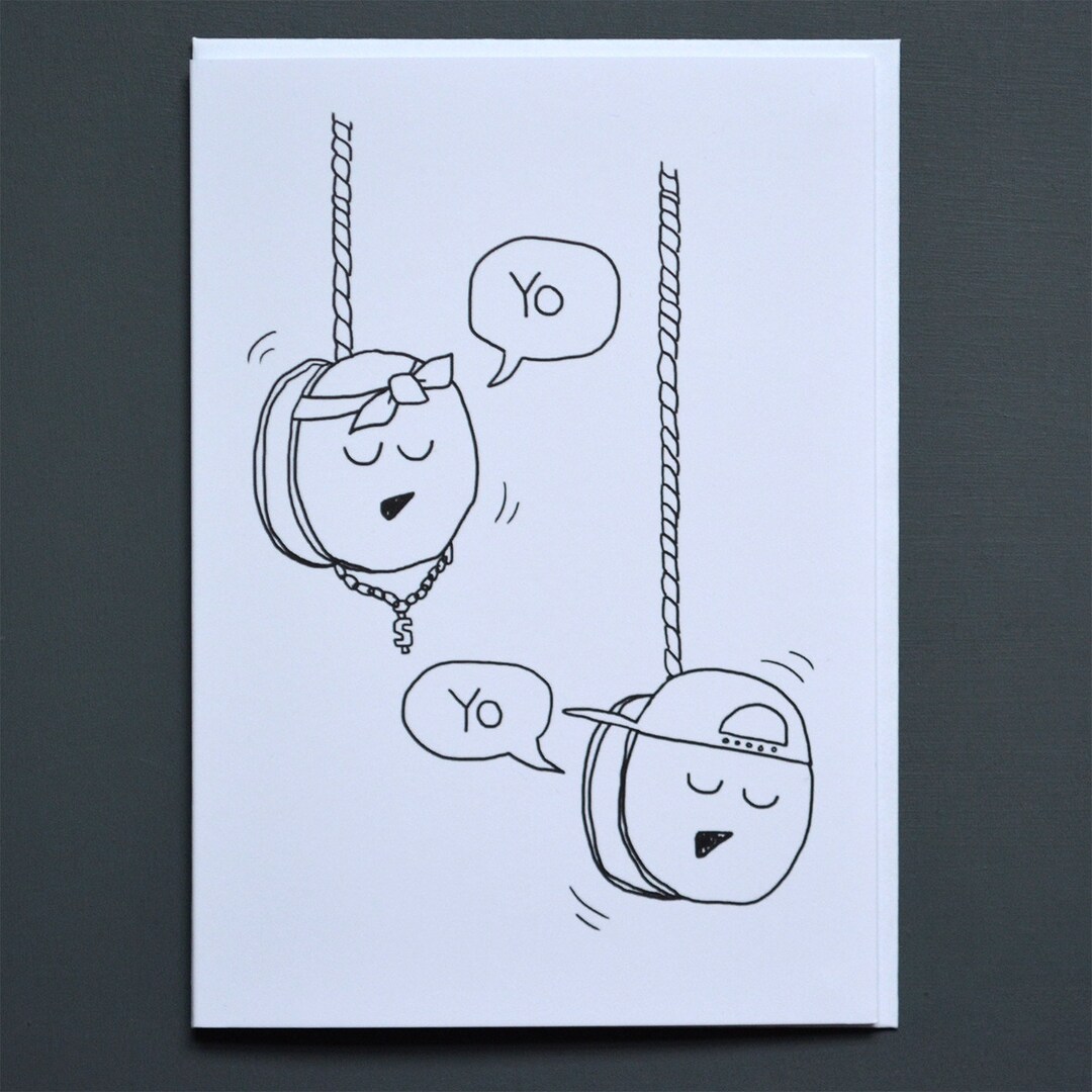 Yoyo Funny Kids Birthday Card, Hip Hop Greetings Card for Modern Urban ...