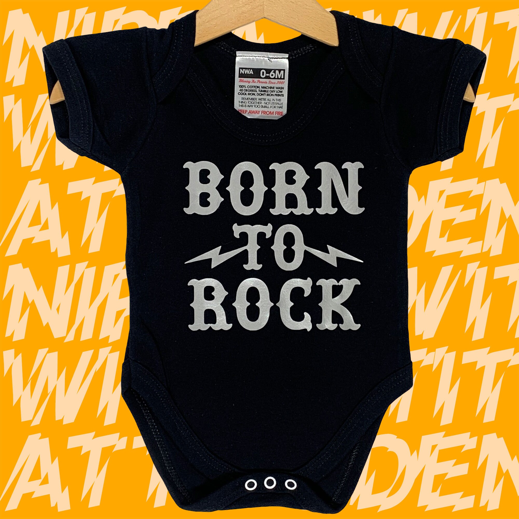 Rock Baby Gift 'born to Rock' Bodysuit Onesie Babygrow. Fun Alternative ...