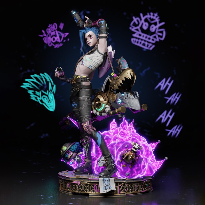 Anarchist Girl Fanart STL Statue | 1/6 Scale | Riot Queen With Weapon ...