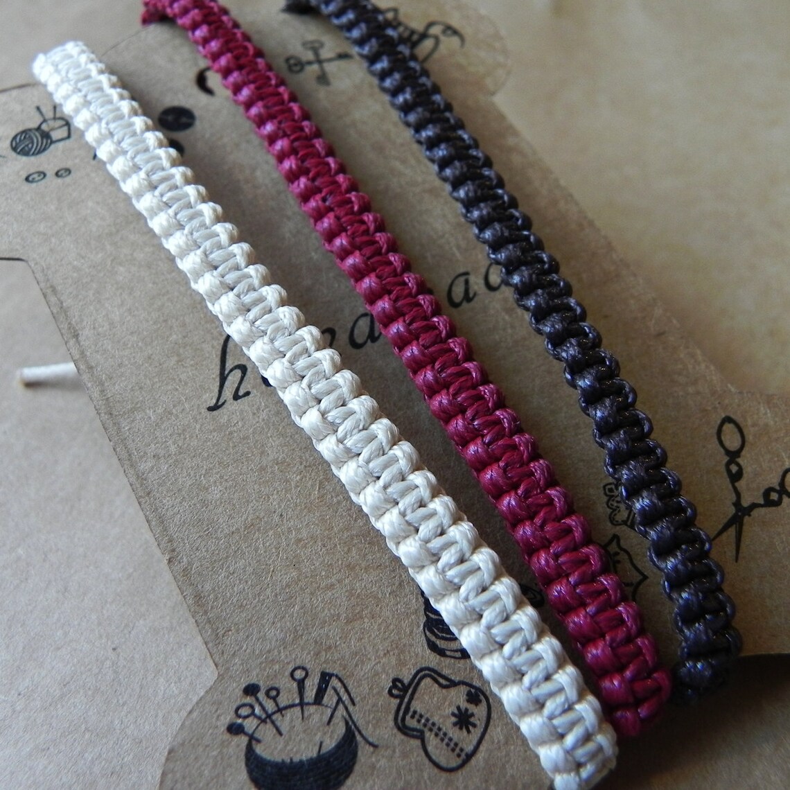 Men's Black Bracelet Black Cord Bracelet Rope Bracelet | Etsy