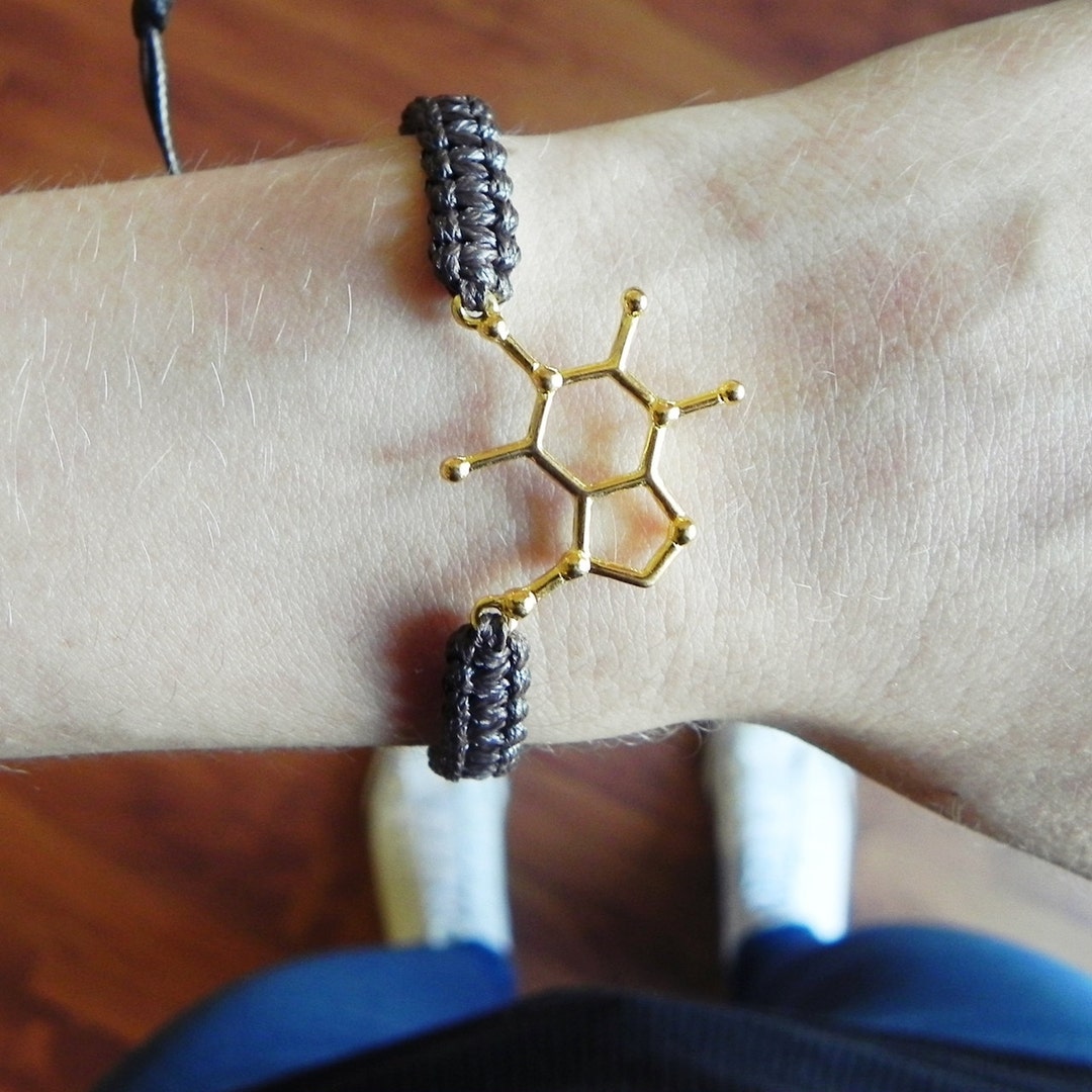 Caffeine Molecule Bracelet, Chemistry Bracelet, Molecule Jewelry ...