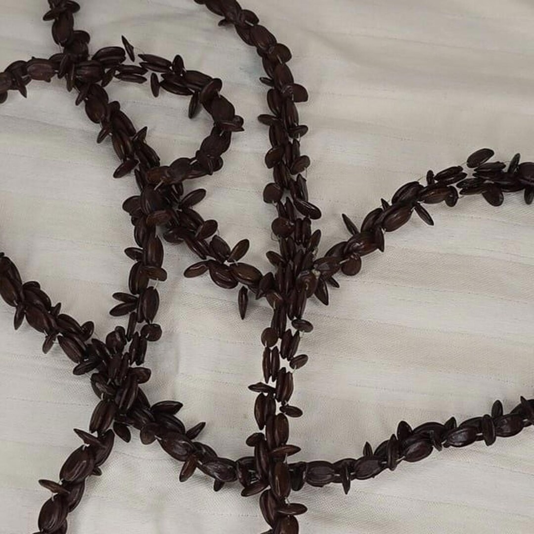Vintage 36" Hawaiian Koa Seed Lei Necklace - Etsy