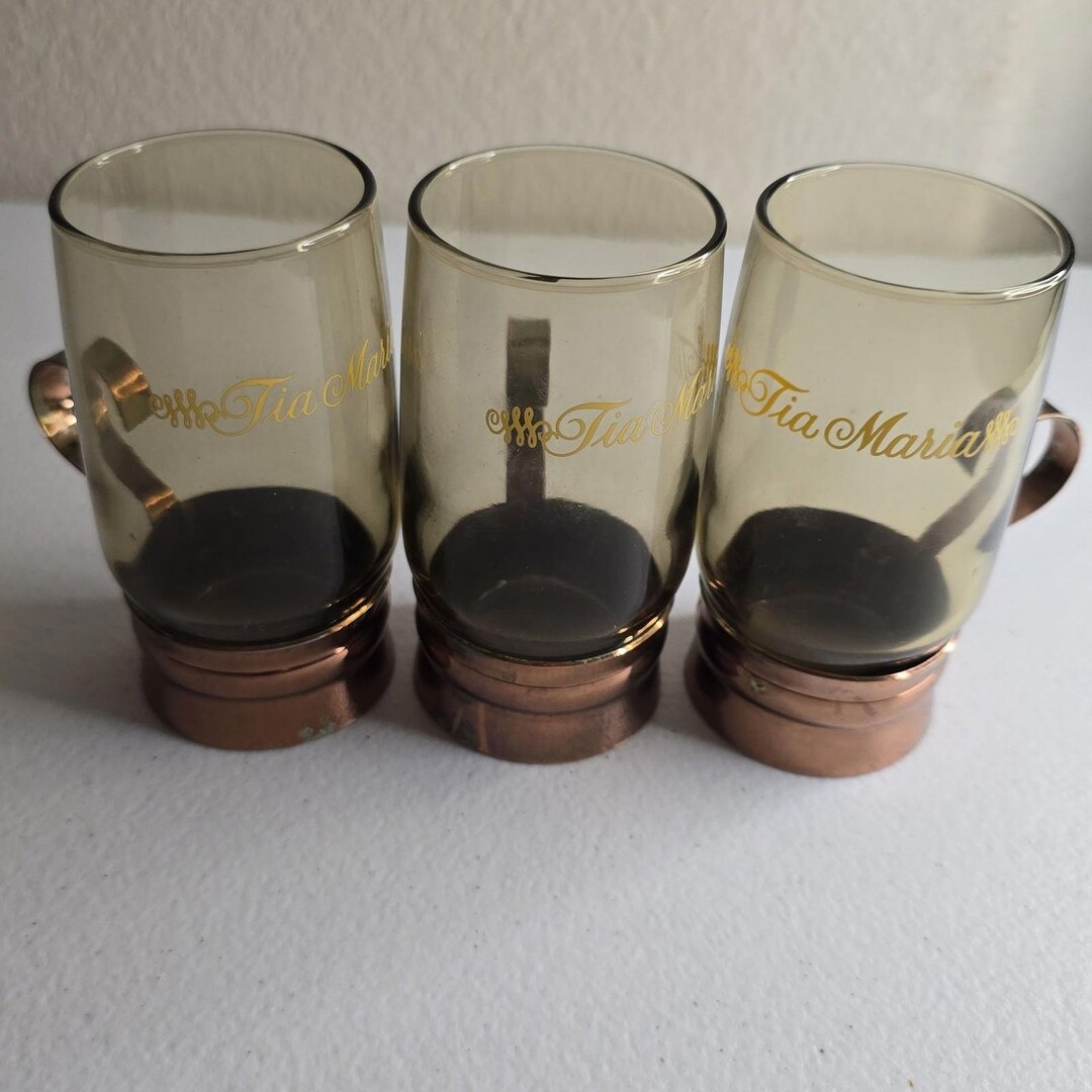Vintage Tia Maria Glasses With Copper Handles - Set of 3 - Etsy