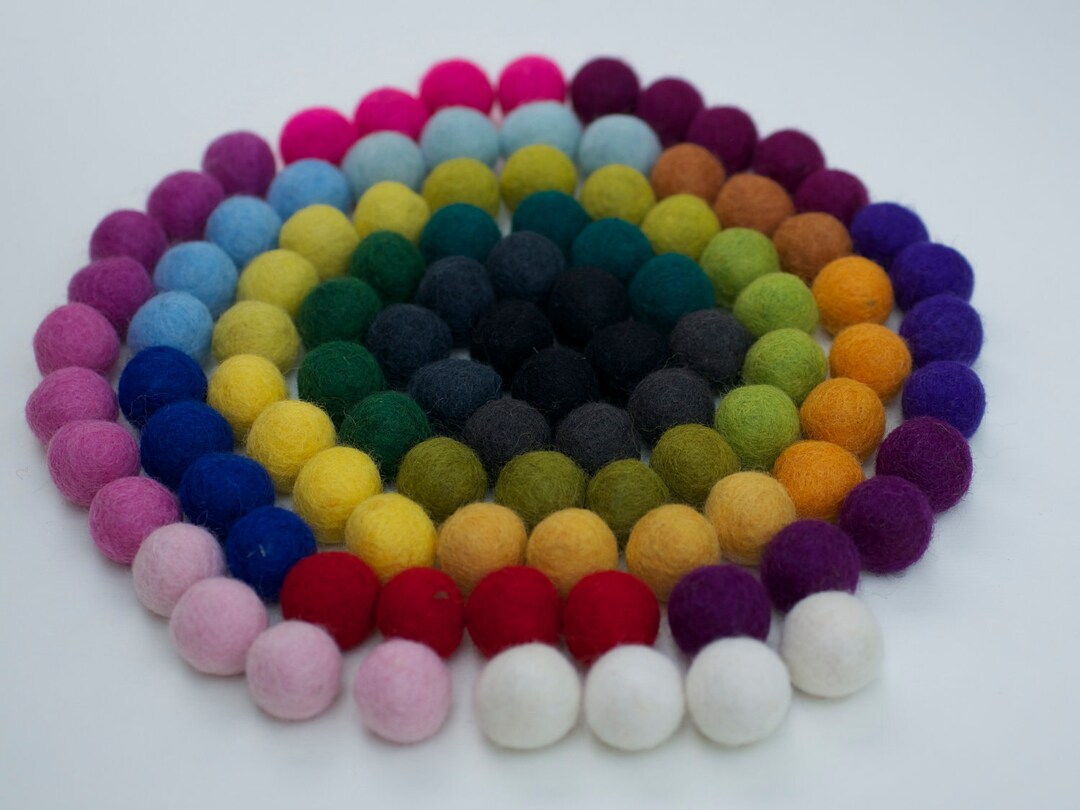 100% Wool Felt Balls, Red Multi Color Shades, 100 Pcs, 1 Inch 25mm ...