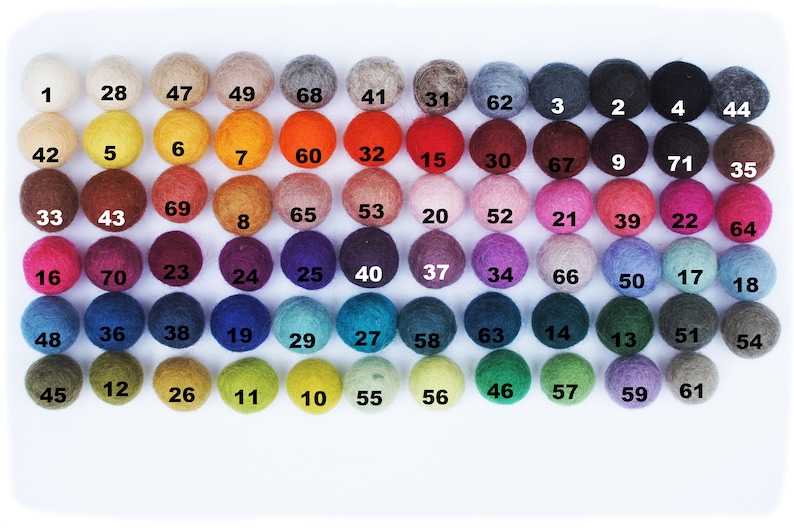 100% Wool Felt Balls 100 Pc Pick Your Colors 1' 2.3 - Etsy