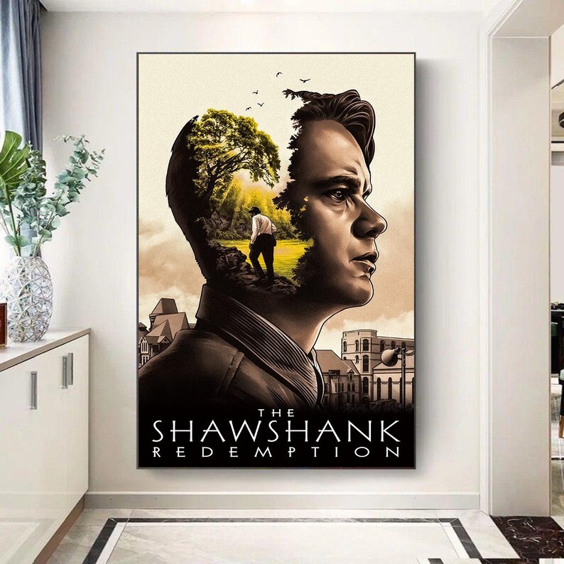 The Shawshank Redemption Movie Poster Canvas Wall Art - Unframed Print ...