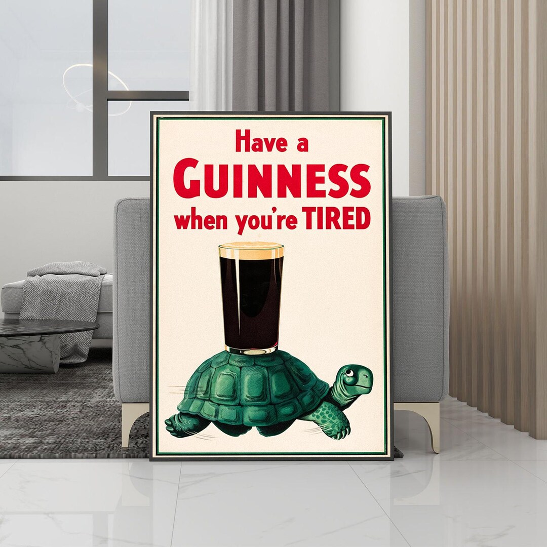 Have a GUINNESS When You're TIRED Vintage Poster - Canvas Print - Home ...