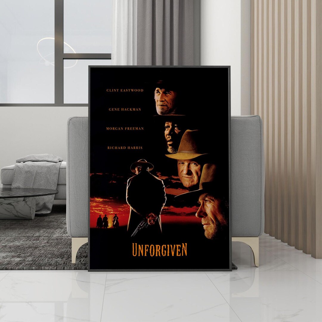 Unforgiven (1992) Classic Movie Poster Canvas Wall Art - Unframed Print ...