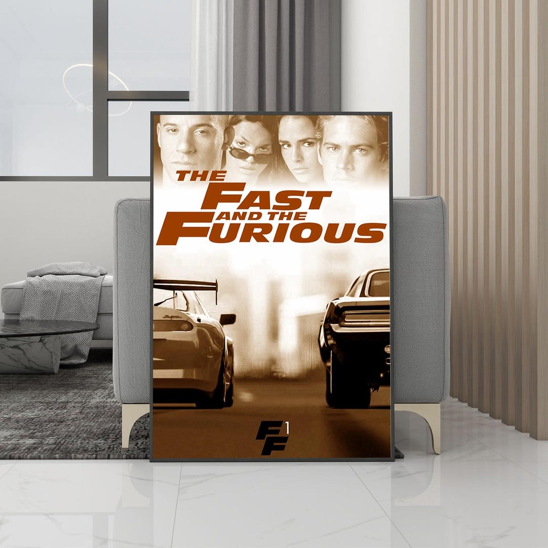The Fast and the Furious Movie Poster Canvas Wall Art - Unframed Print ...