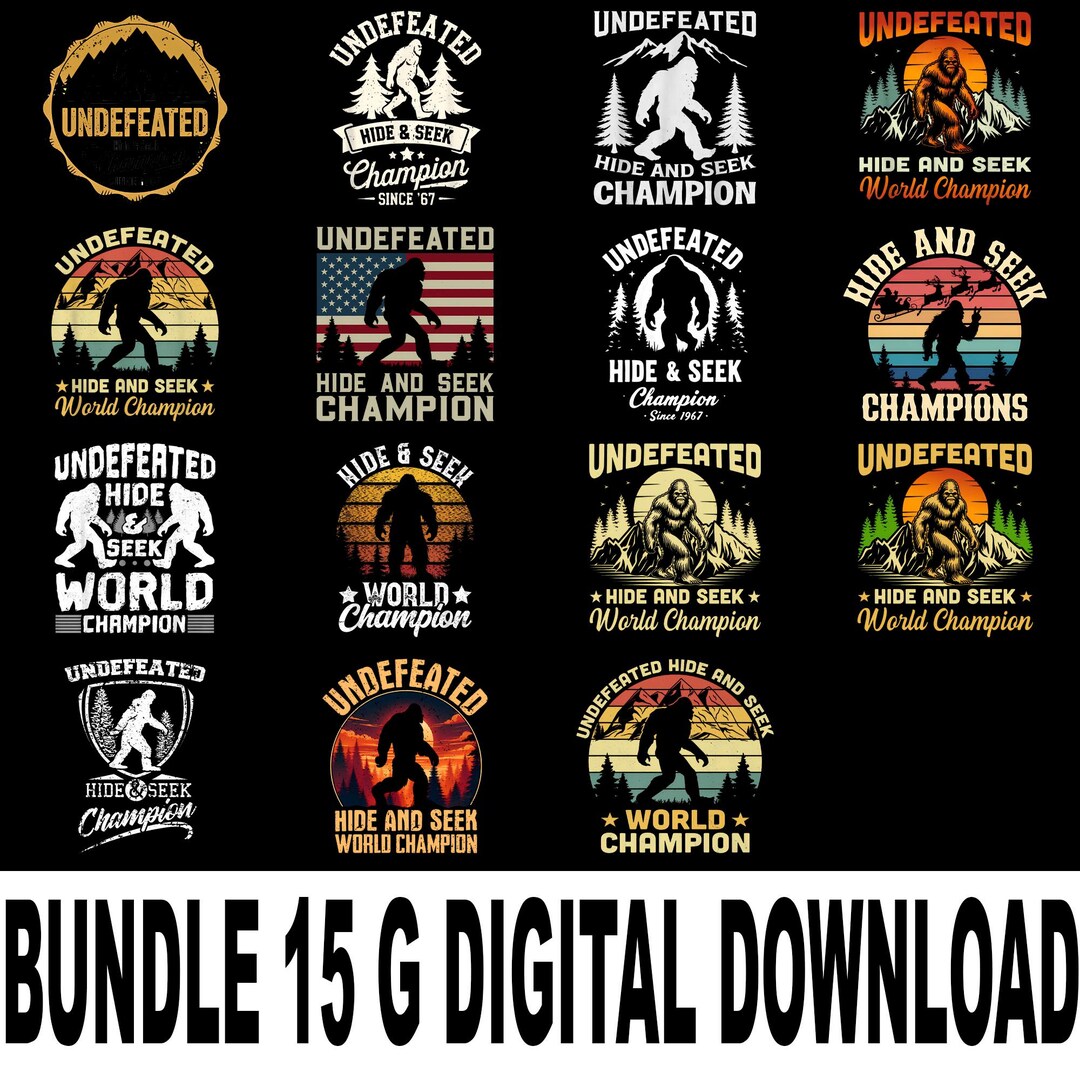 Undefeated Hide and Seek Champion PNG – Funny Bigfoot Sasquatch Meme ...