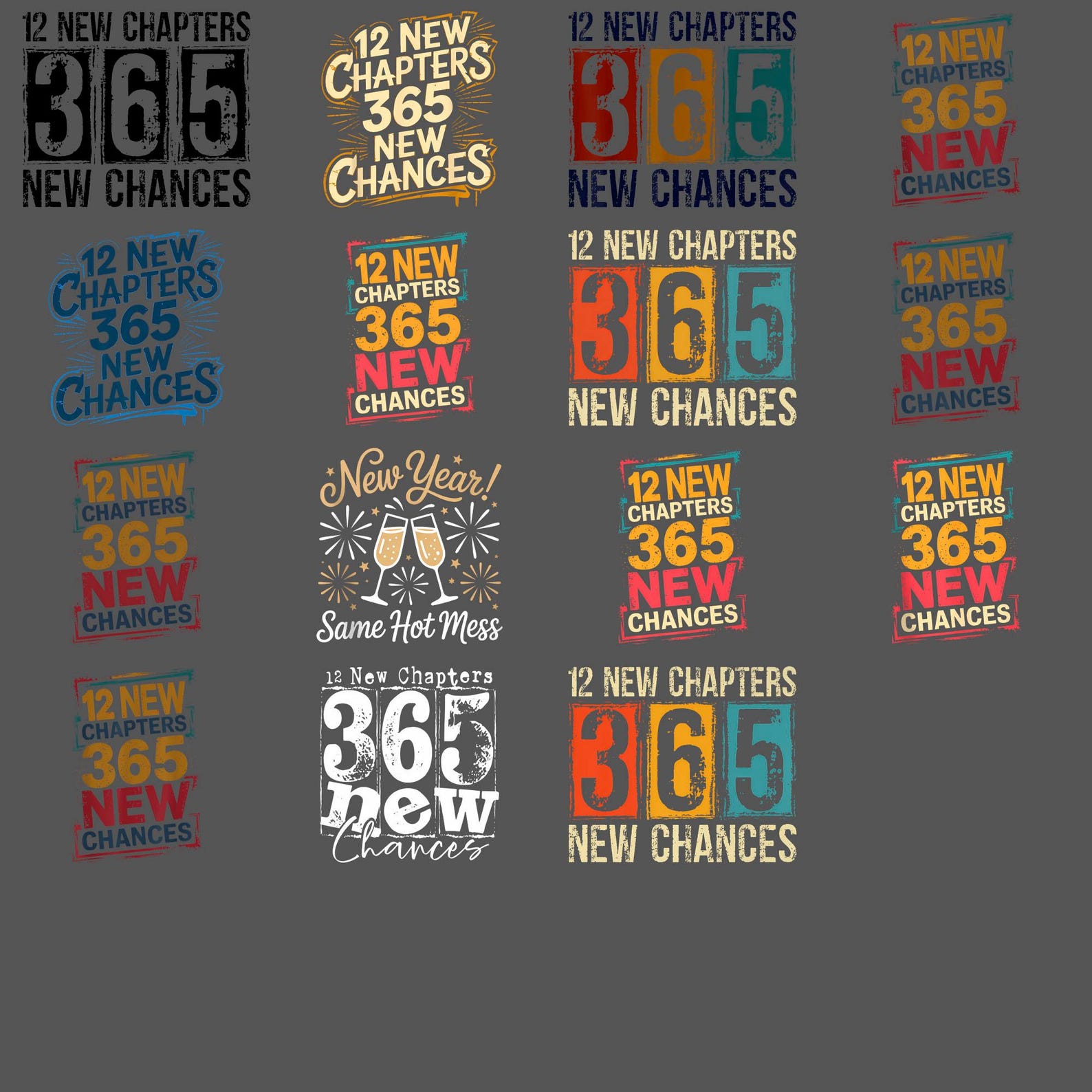 12 New Chapters 365 New Chances New Year PNG - Inspirational Quote ...